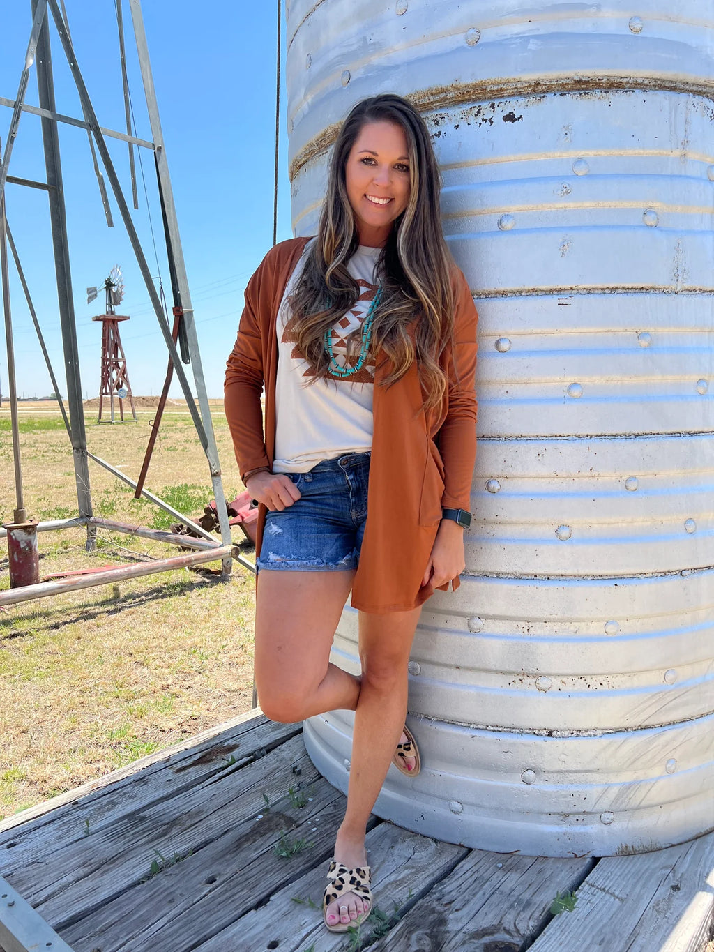 Rust Mid Length Cardigan – Rustic Roots 605
